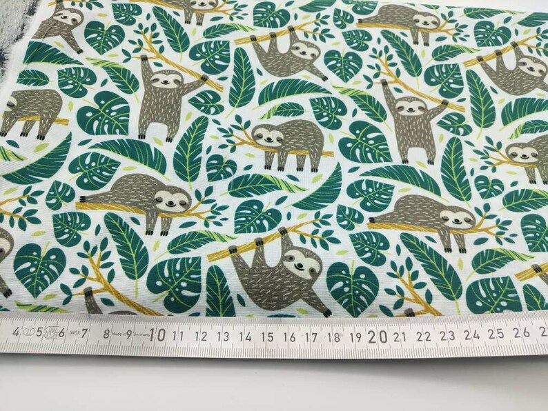 SLOTH FABRIC Sloth print 100% Cotton fabric by the yard Baby | Etsy
