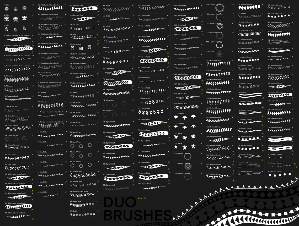 Polynesian Tattoo Brushes for Procreate Brushes Bundle for Tattoo ...