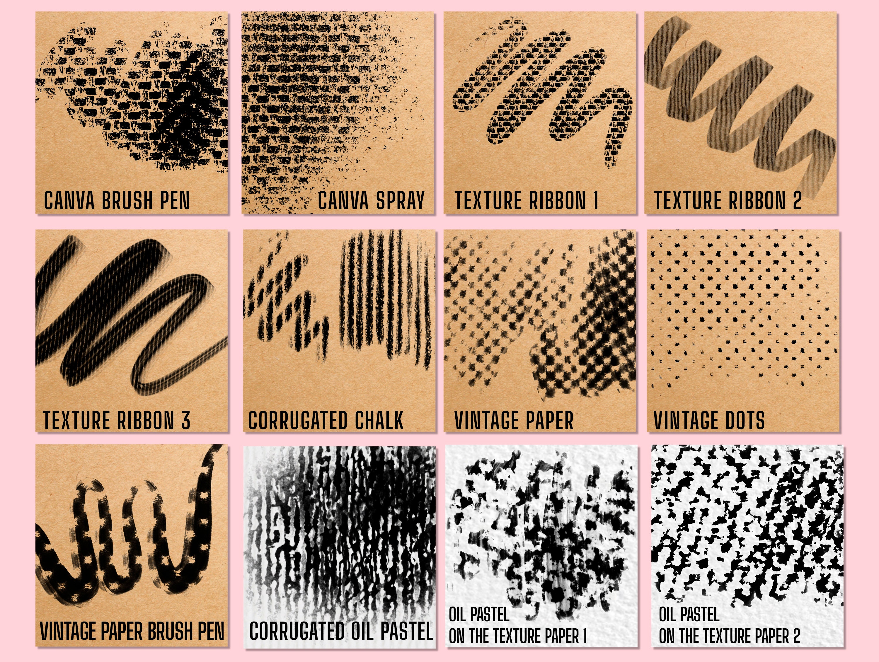 50 Procreate Texture Brushes. Realistic Pastel, Wax, Crayon Brush Pack ...