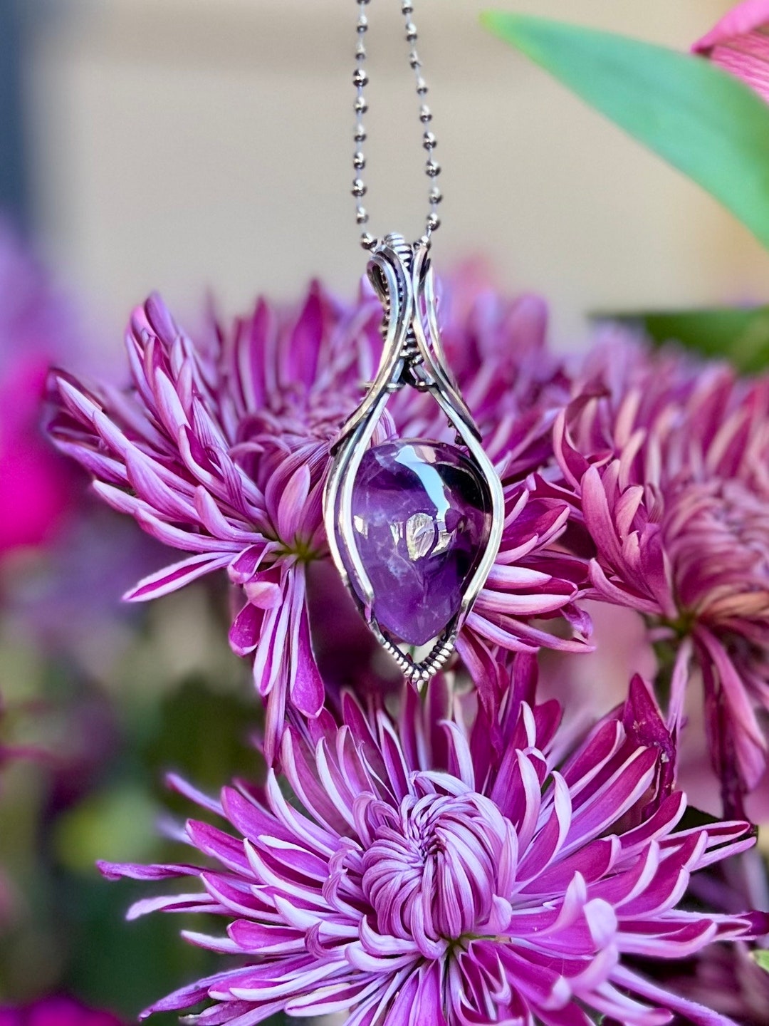 Beautiful Trapiche Amethyst Pendant Wrapped With Solid Sterling Silver ...