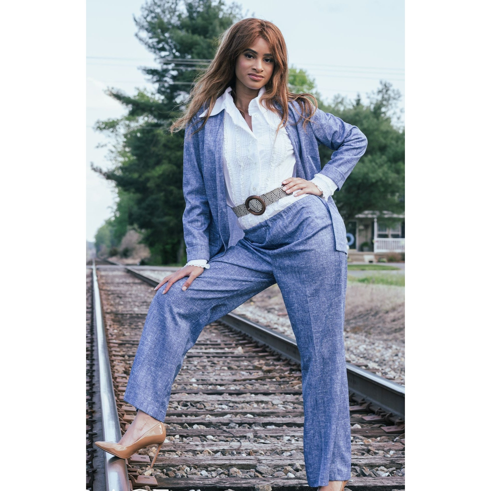 1960's 70's Denim Look Pant Suit - Etsy