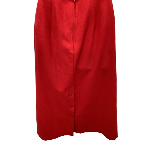1970's-80's Red Wool Blend Pencil Skirt - Gem