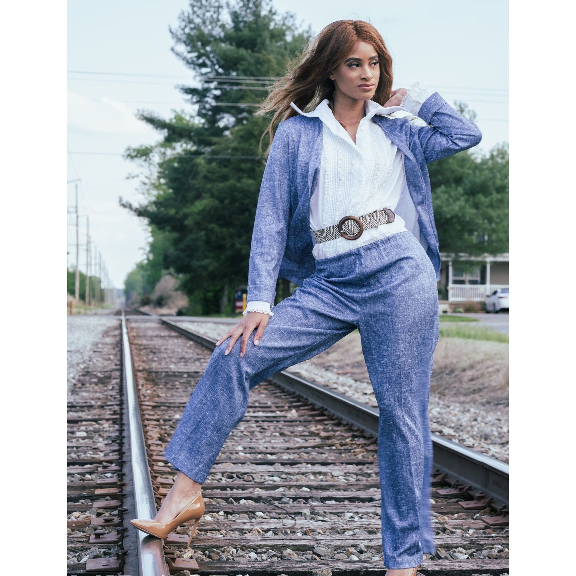 1960's 70's Denim Look Pant Suit - Etsy