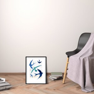 Matisse Style Birds in Blue and Green Digital Download Art Printable - Etsy