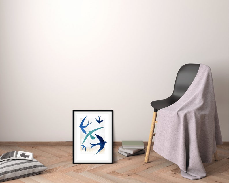 Matisse Style Birds in Blue and Green Digital Download Art - Etsy