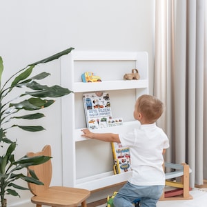 Wall Bookcase for Kids Room, Front Facing Selve Serve Wooden Montessori ...
