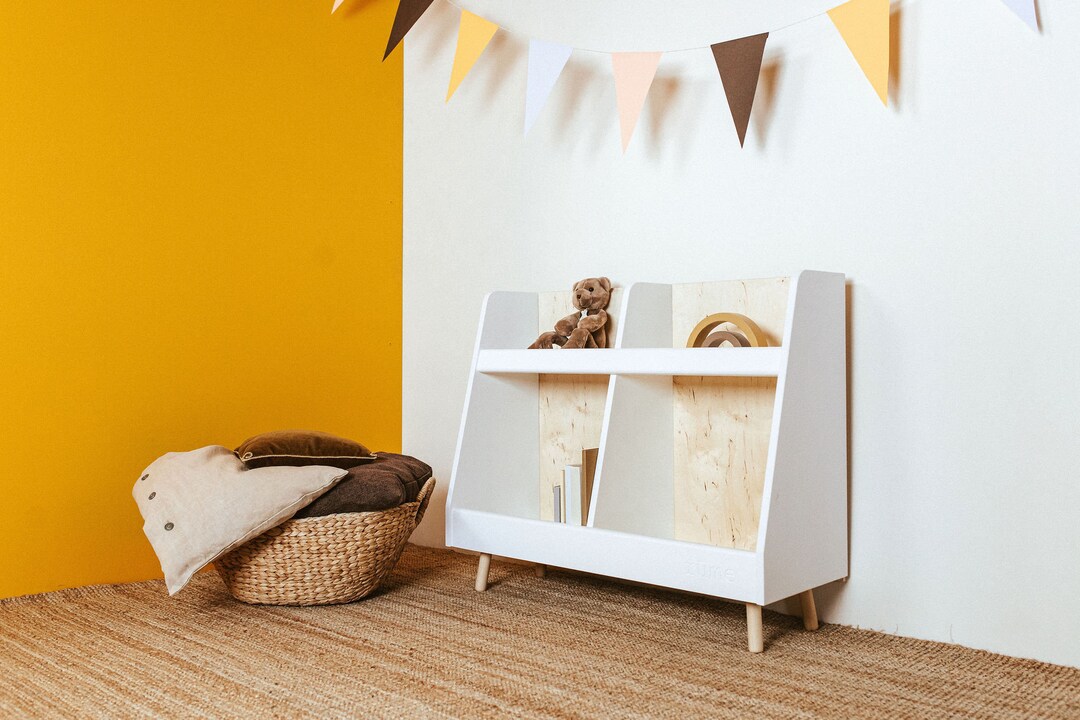Montessori White Open Type Kids Toy Shelf for Book Storage - Etsy
