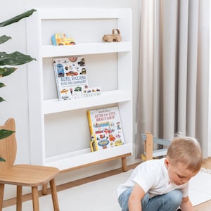 Wall Bookcase for Kids Room, Front Facing Selve Serve Wooden Montessori ...