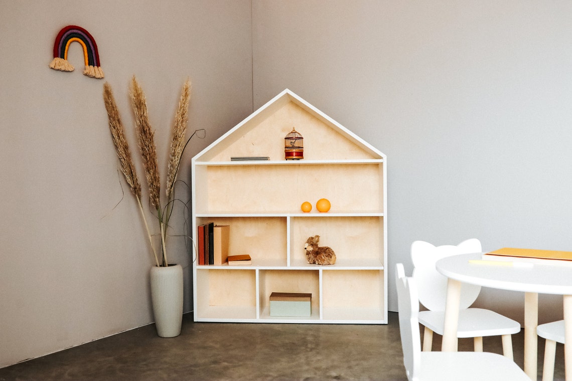 House Shape Shelf Nursery Kid Furniture Dollhouse Books and - Etsy