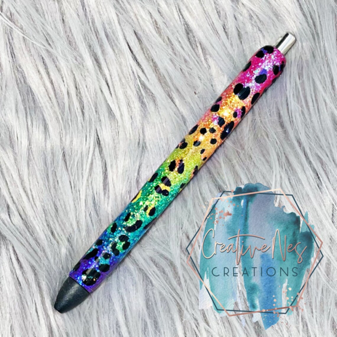 Leopard Pen Neon Leopard Pen Neon Glitter Pen Neon Leopard | Etsy