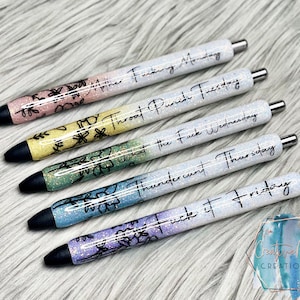 Curse Word Floral Pens, Days of the Week Pen, Swear Word Pen, Ombre ...