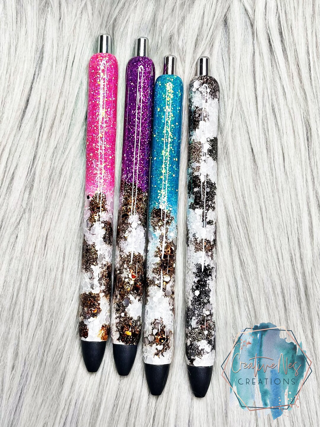 Cow Print Pen, Neon Cow Print Pen, Neon Glitter Pen, Glitter Pen ...