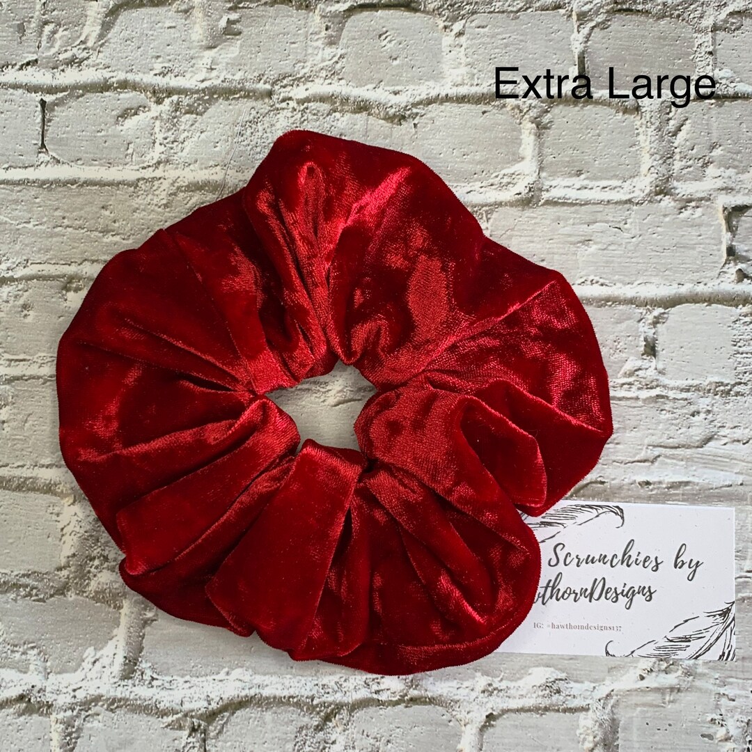 Extra Large Red Marble Textured Velvet Scrunchie, Oversized Scrunchie ...