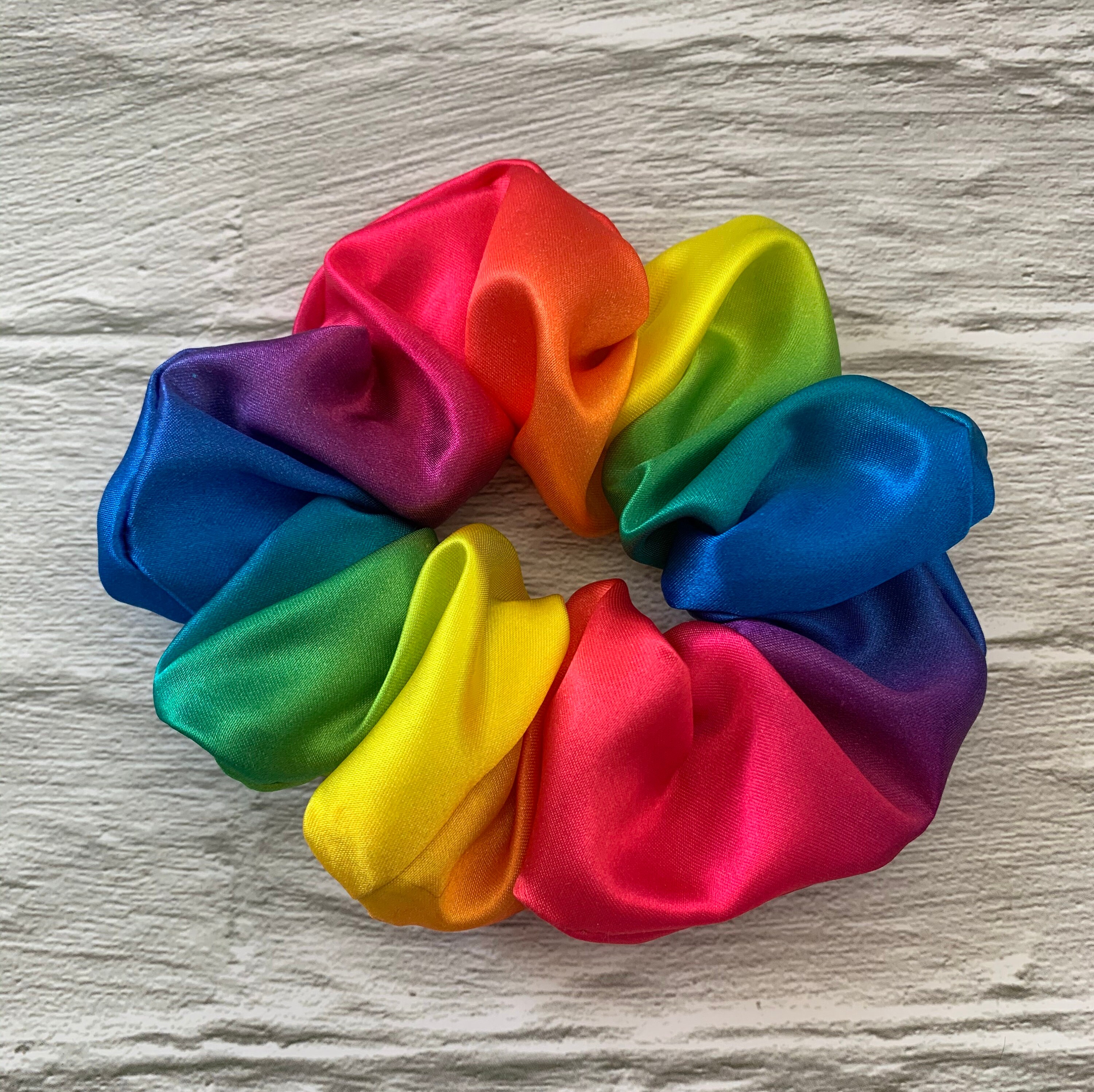 Large Scrunchie Beautiful Rainbow Colour Scrunchie Rainbow - Etsy UK