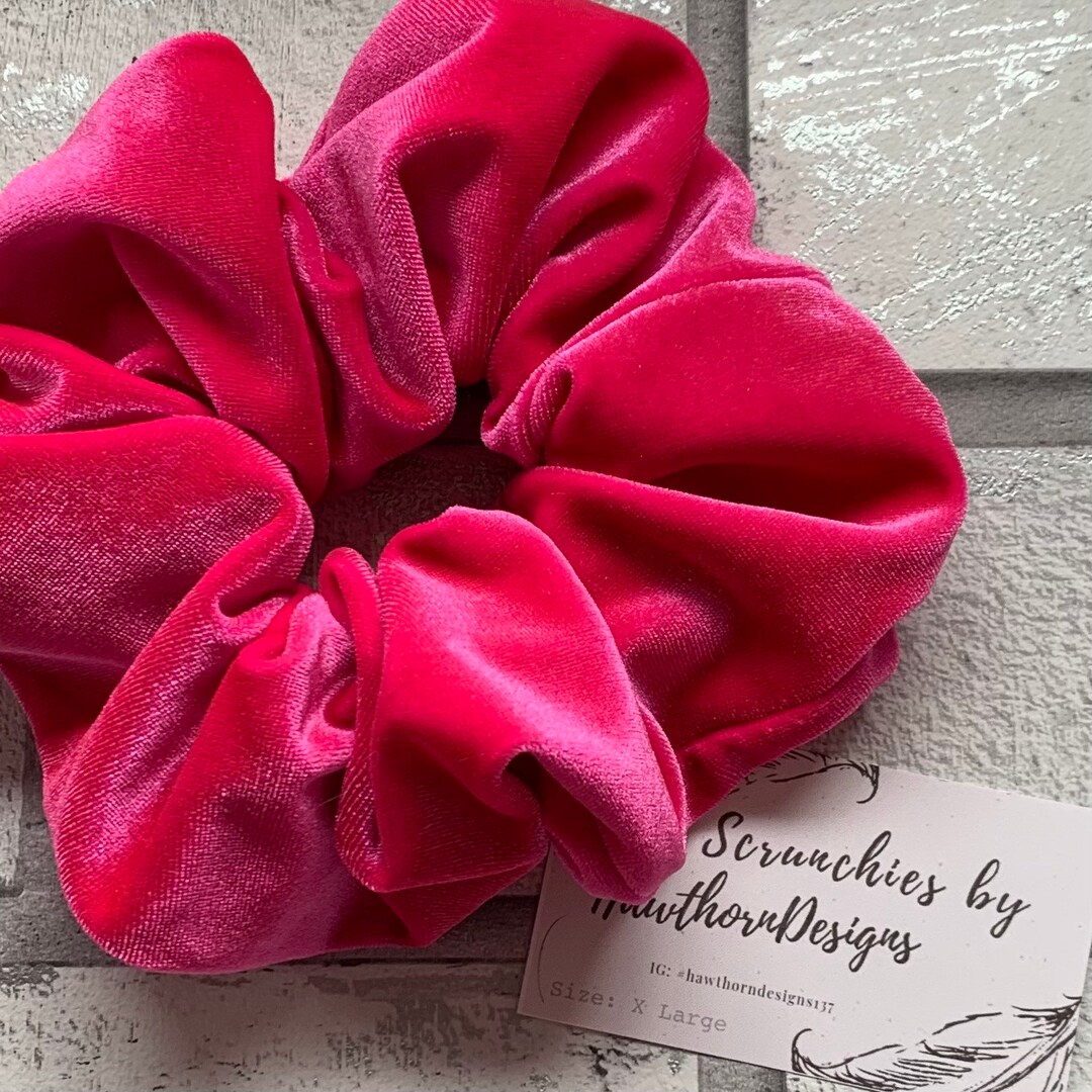 Extra Large Flo Pink Velvet Scrunchie, Oversized Scrunchie, Scrunchie ...