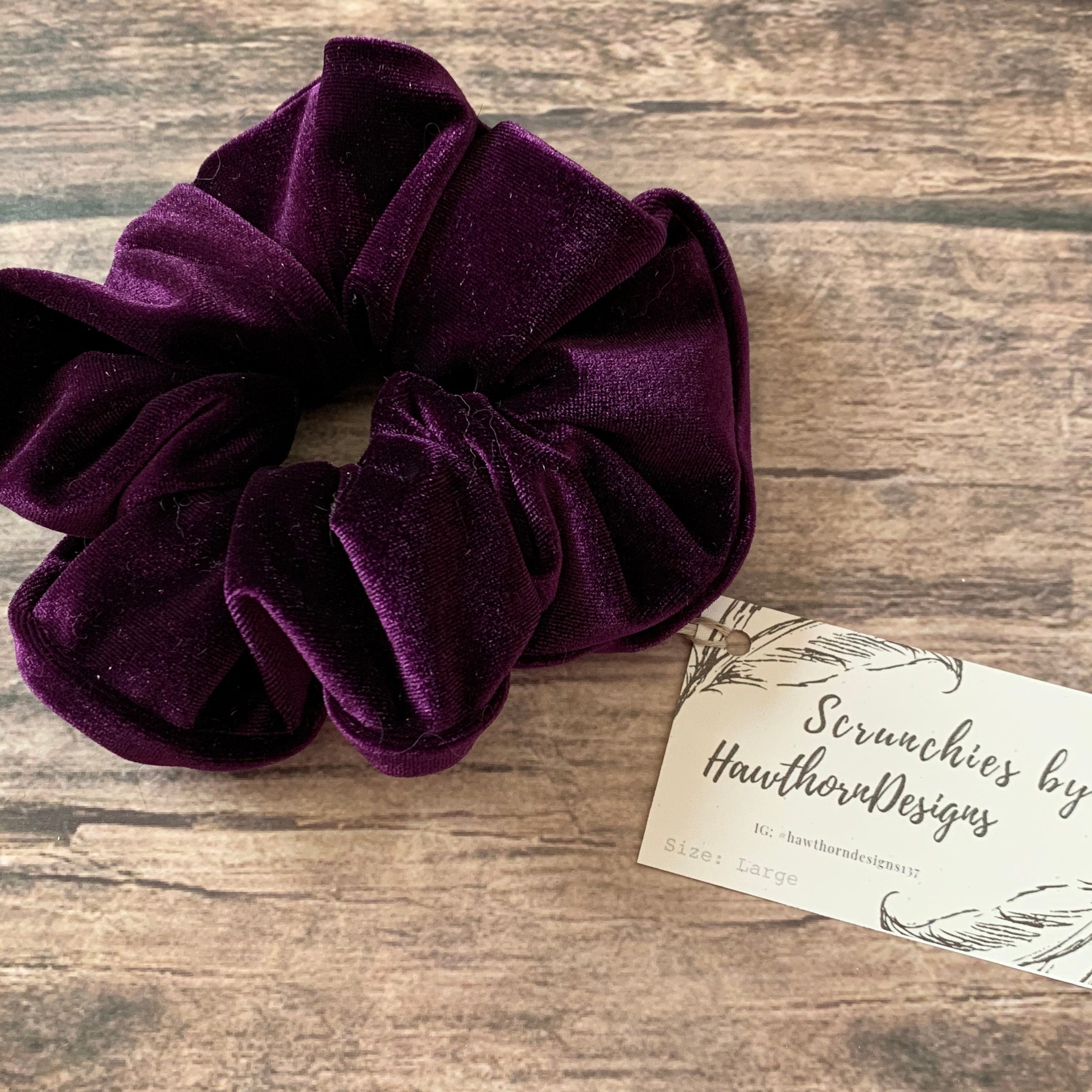 Large Purple Velvet Scrunchie Scrunchie Party Scrunchie - Etsy 日本