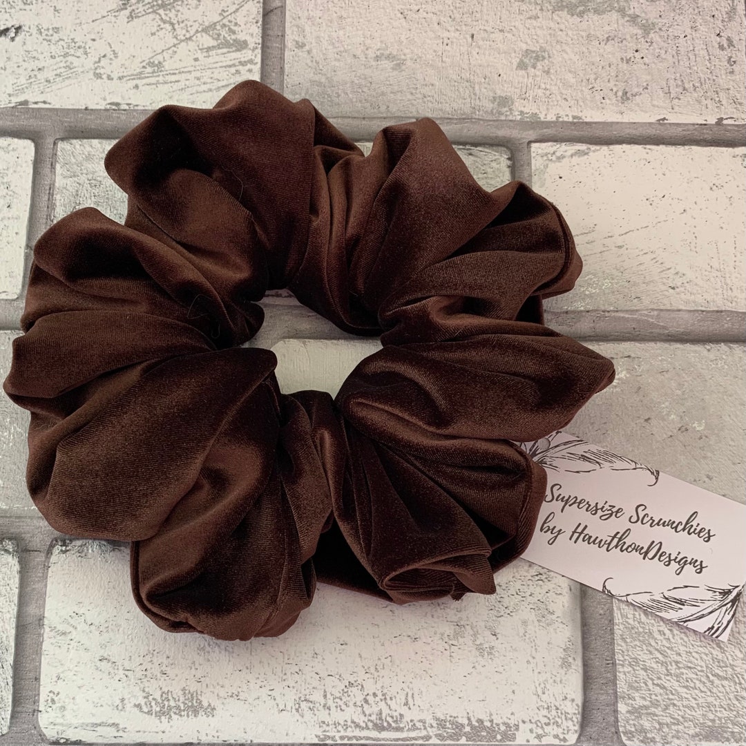 Supersize Chocolate Brown Velvet Scrunchie, Oversized, Giant Scrunchie ...