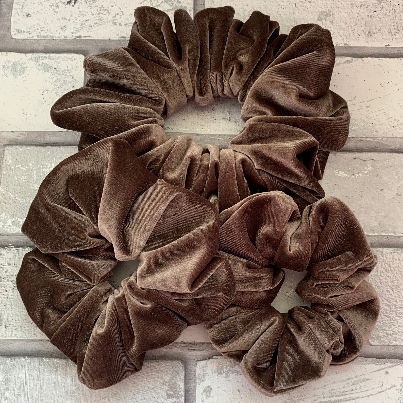 Supersize Earth Brown Velvet Scrunchie, Oversized, Giant Scrunchie ...