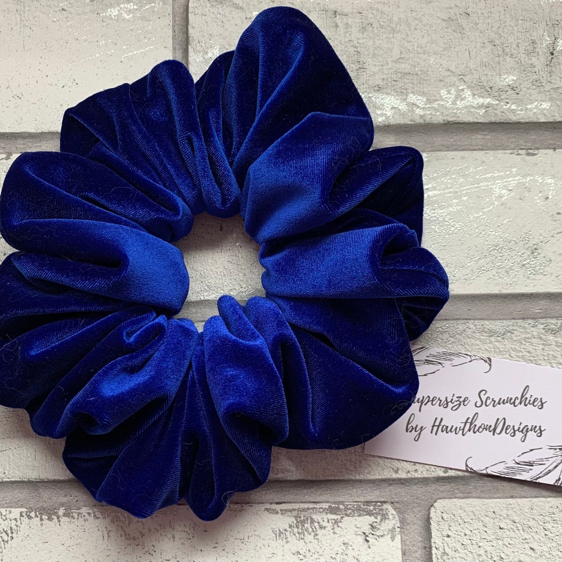 Supersize Royal Blue Velvet Scrunchie Oversized Giant - Etsy
