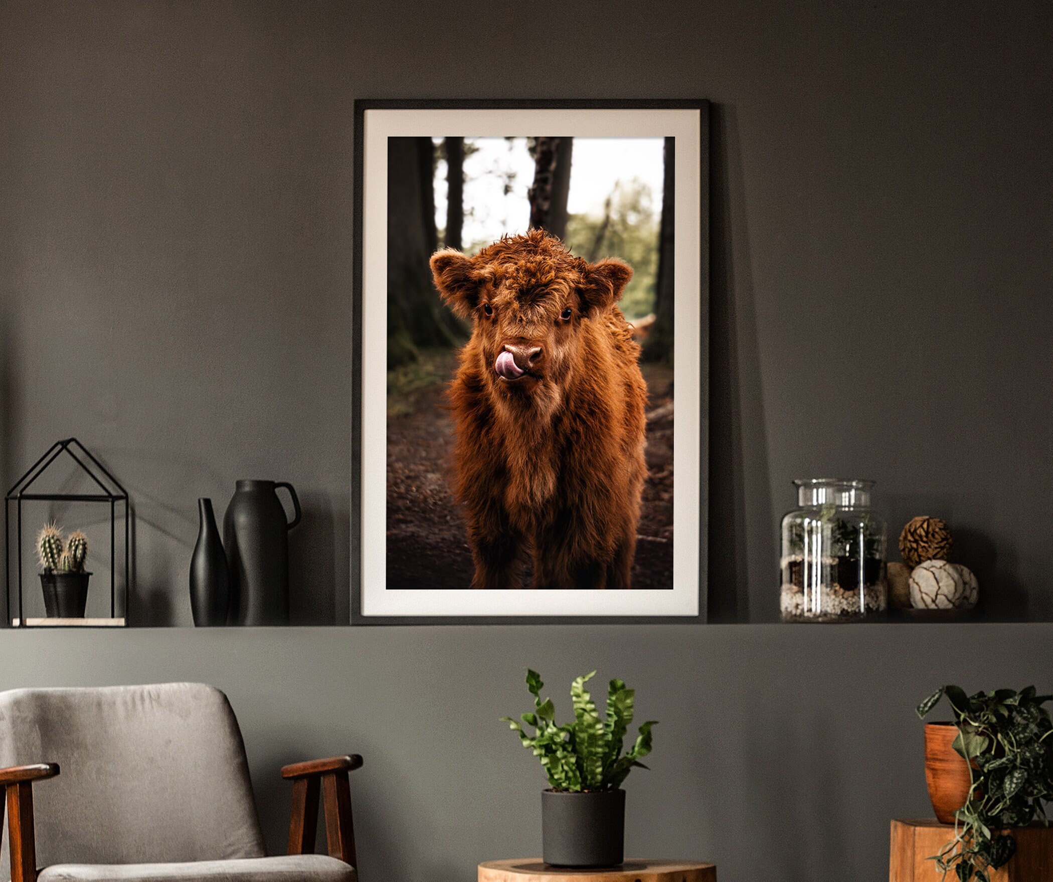 Highland Cow Scottish Highland Cattle Print Cow Nature Poster Scotland ...