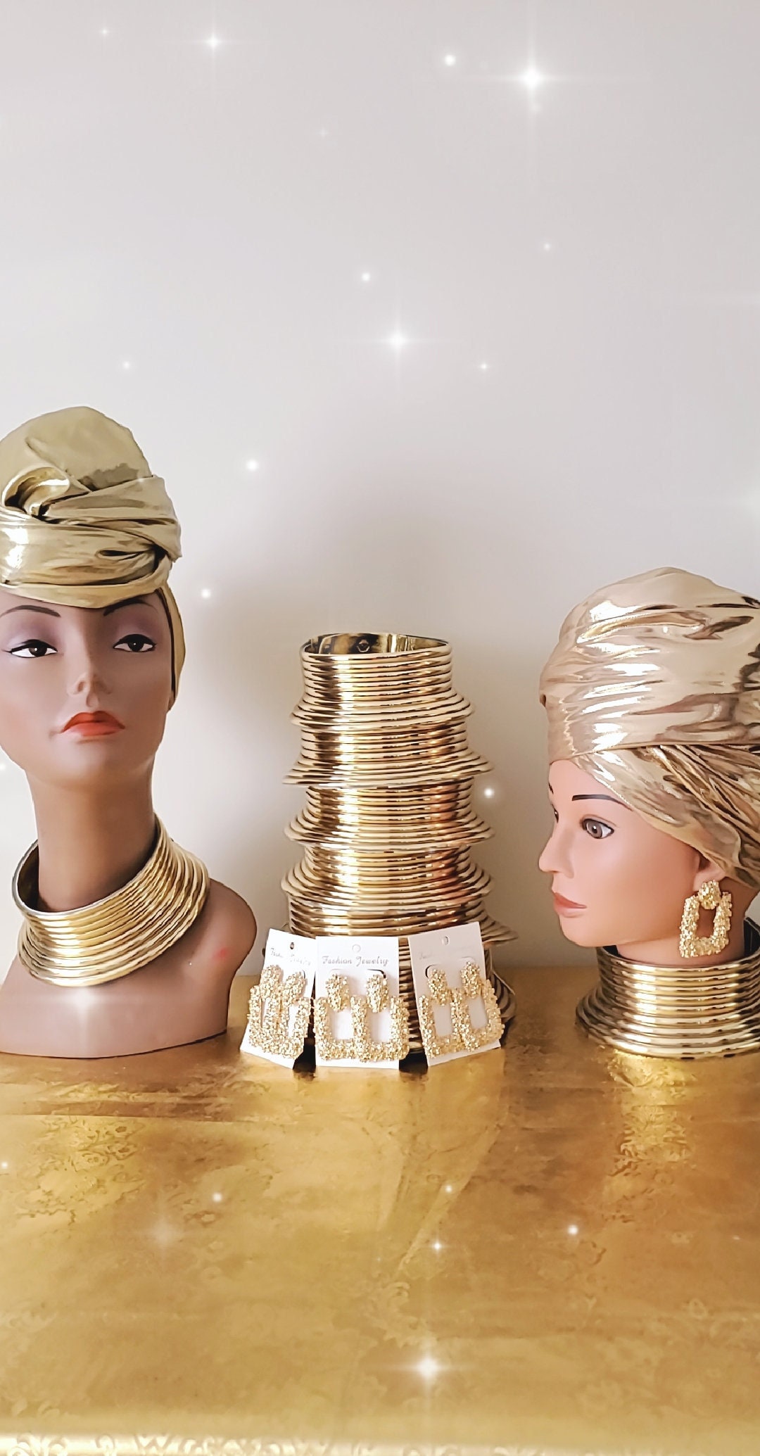Set of 2 /traditional Ndebele Choker / Gold Scarf / Gift Set - Etsy