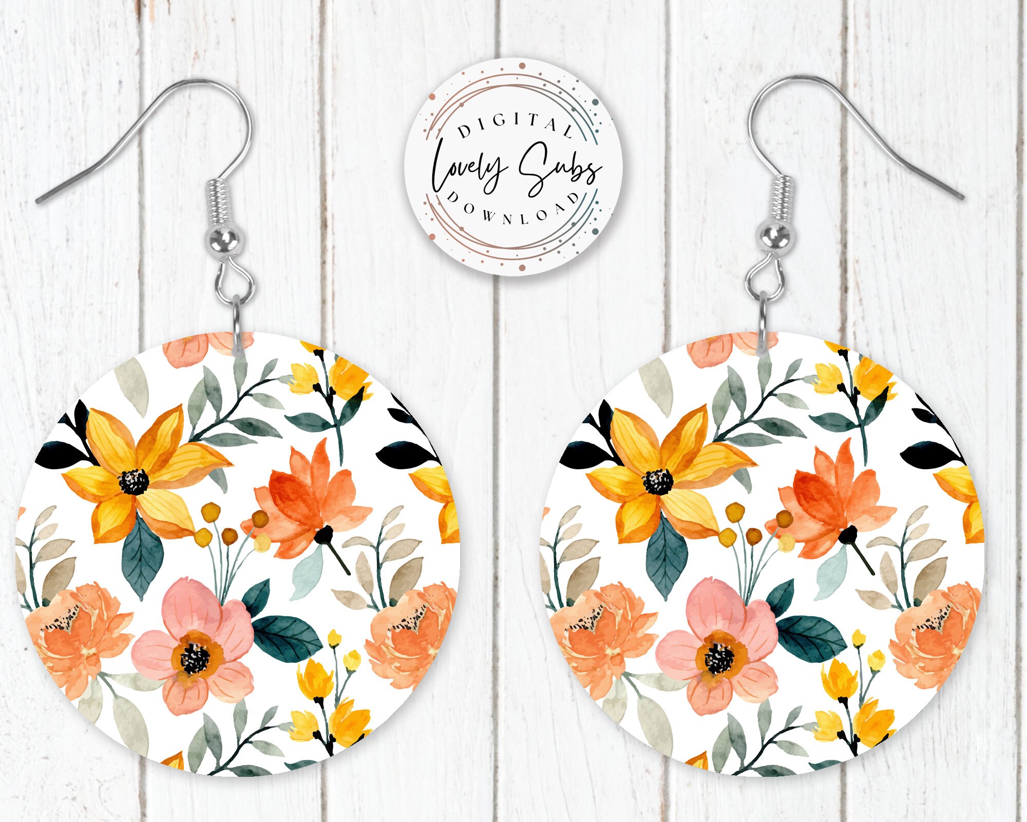 Sublimation Round Earring Designs PNG Instant Digital - Etsy