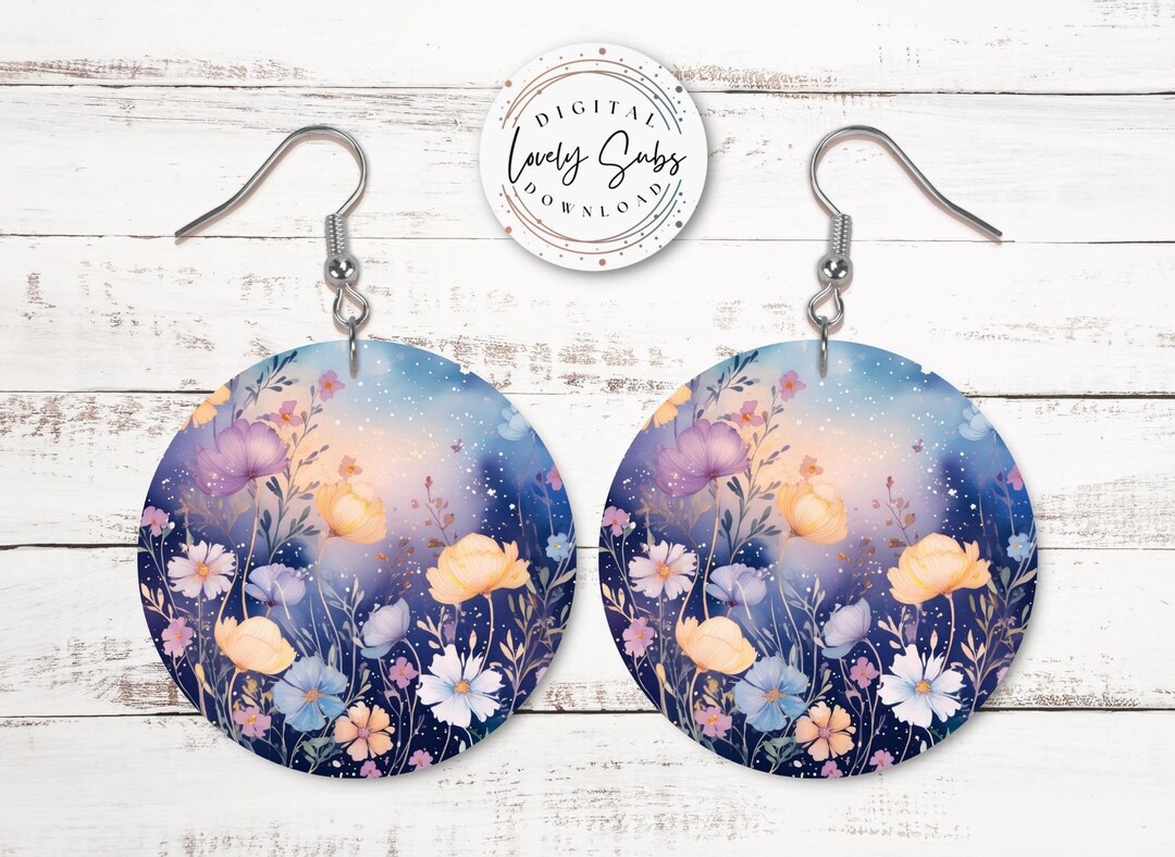 Sublimation Round Earring Designs PNG, Instant Digital Download ...