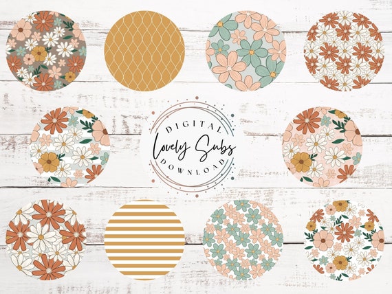 Floral Coaster Bundle Digital PNG File Instant Download - Etsy