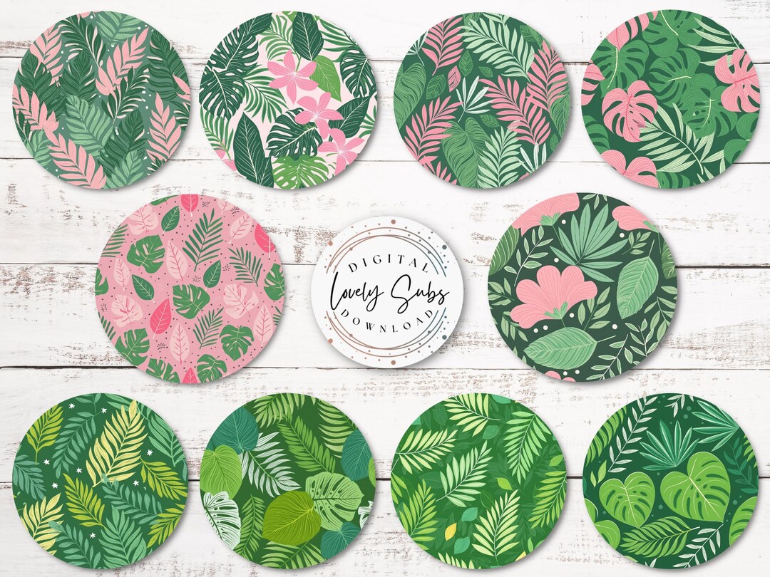 Tropical Coaster Bundle, Digital PNG File, Instant Download ...