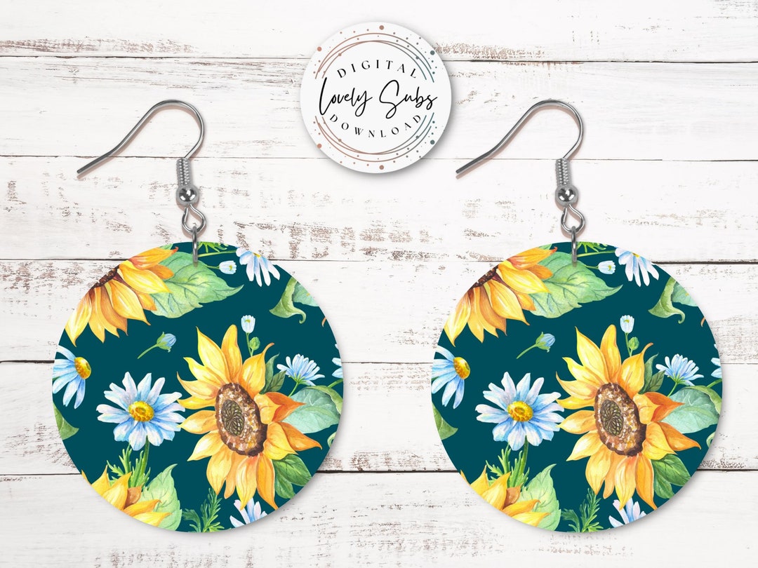 Sublimation Round Earring Designs PNG, Instant Digital Download ...
