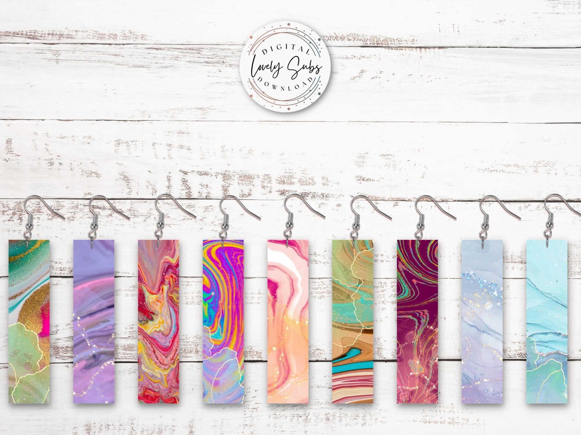 50 Sublimation Earring Designs PNG, Bar Earring Designs, Instant ...