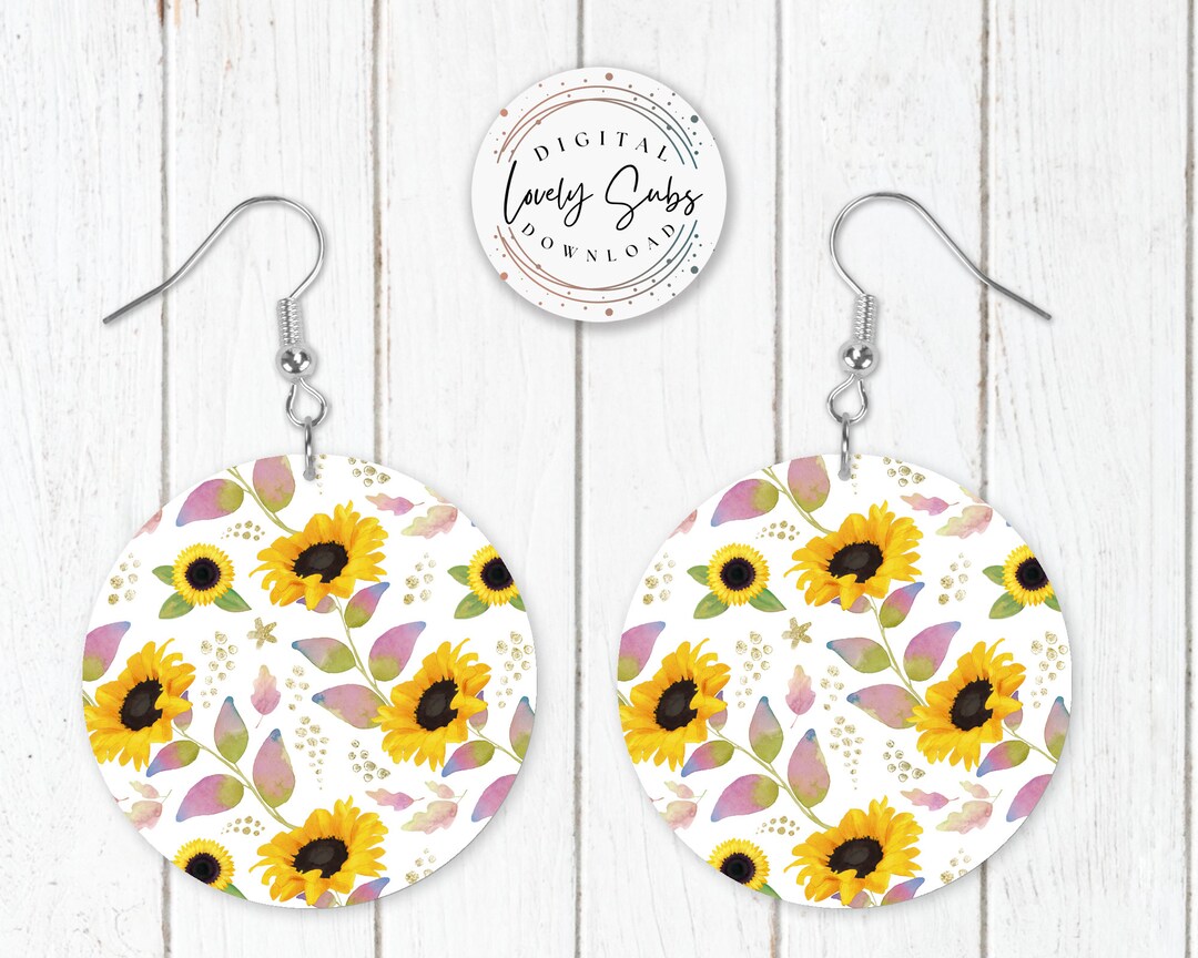 Sublimation Round Earring Designs PNG, Instant Digital Download ...