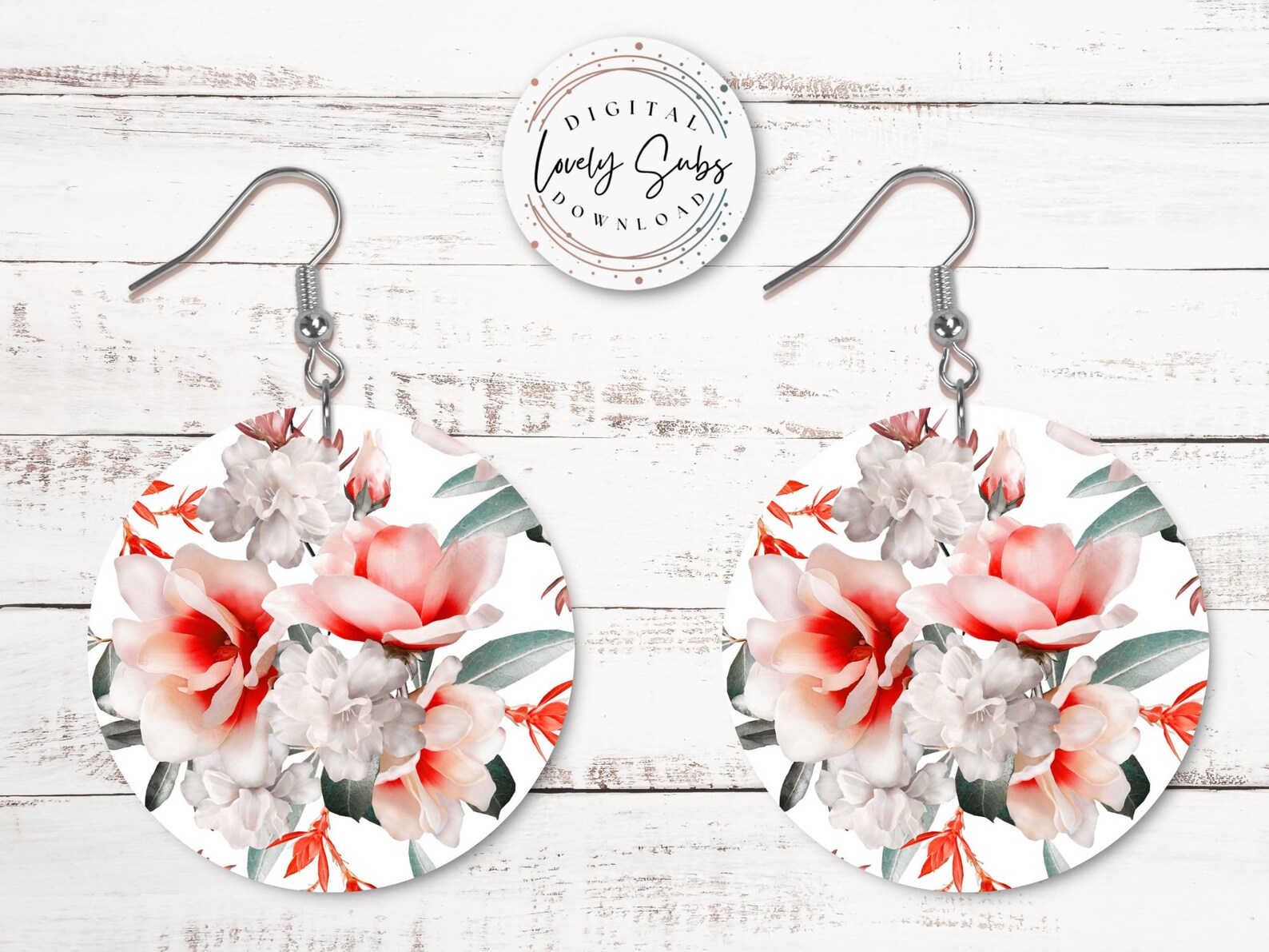 Sublimation Round Earring Designs PNG, Instant Digital Download ...