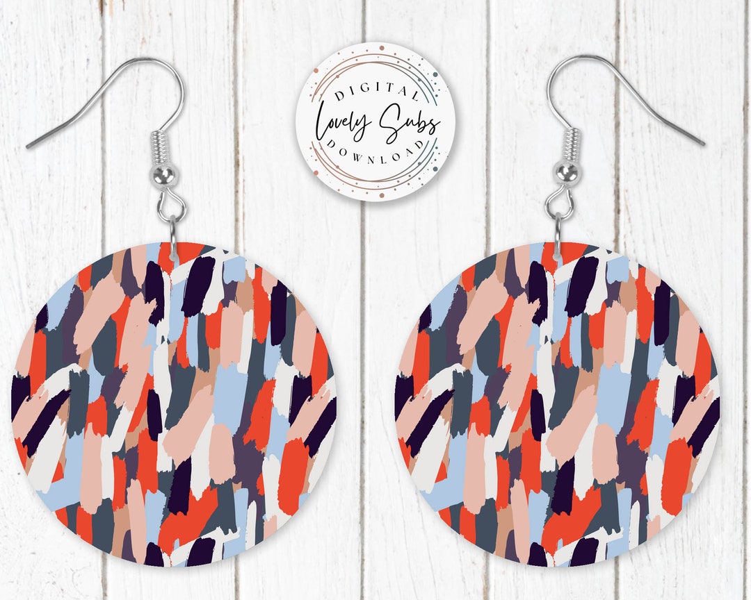 Sublimation Round Earring Designs PNG, Instant Digital Download ...