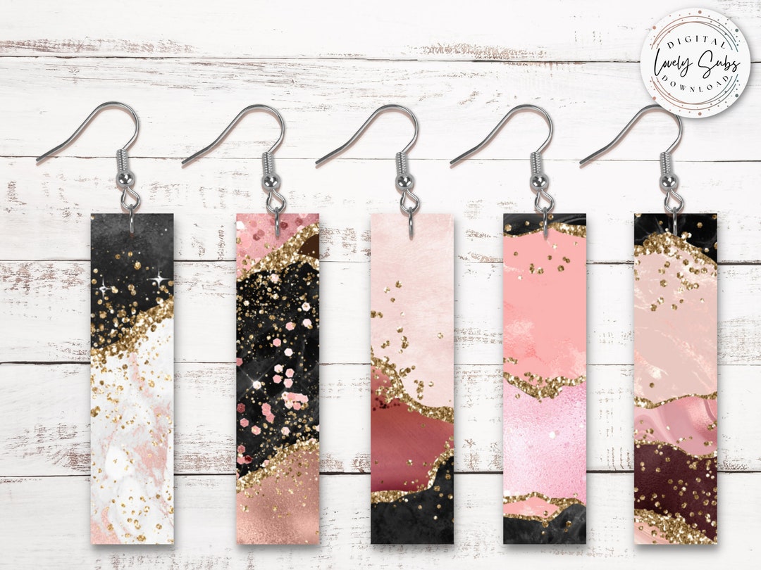 Sublimation Earring Designs PNG, Set of 5 Bar Earring Designs, Instant ...