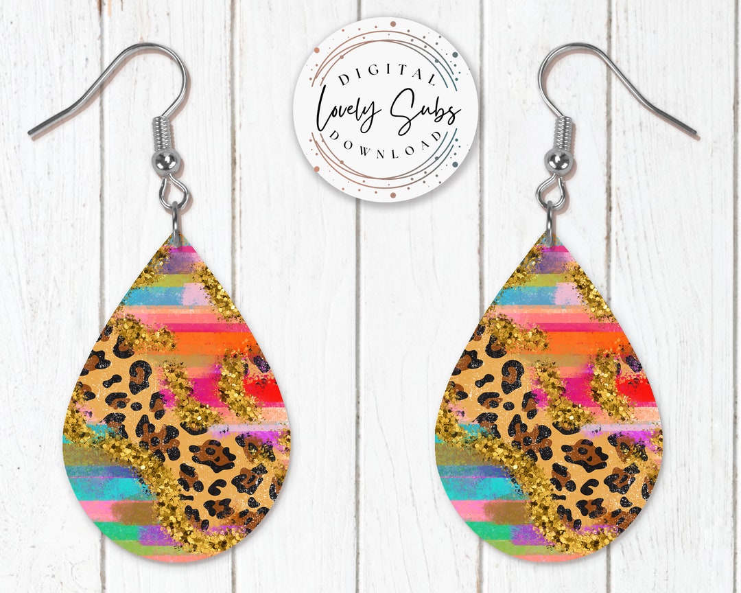 Sublimation Earring Designs PNG, Teardrop Instant Digital Download ...