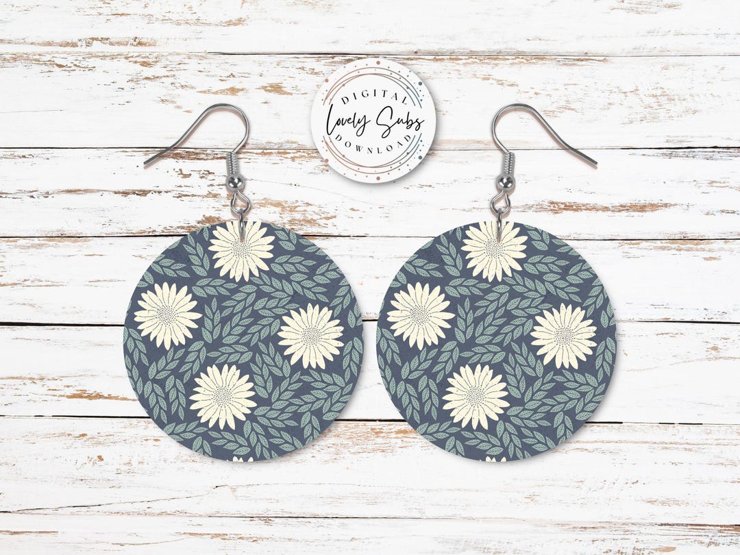 Sublimation Round Earring Designs PNG - Etsy