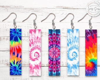 Bar Earrings Sublimation Designs, Rectangle PNG Graphics Download ...