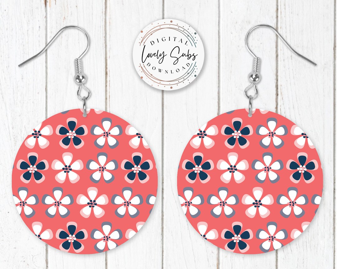 Sublimation Round Earring Designs PNG, Instant Digital Download ...