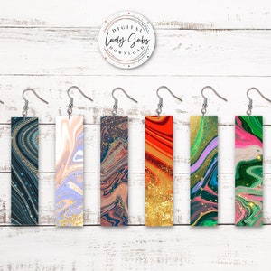 50 Sublimation Earring Designs PNG, Bar Earring Designs, Instant ...