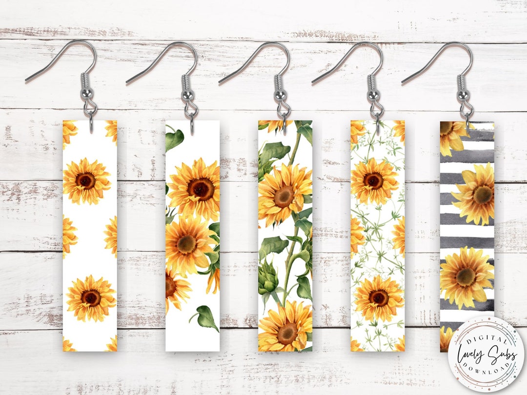 Sublimation Earring Designs PNG, Set of 5 Bar Earring Designs, Instant ...