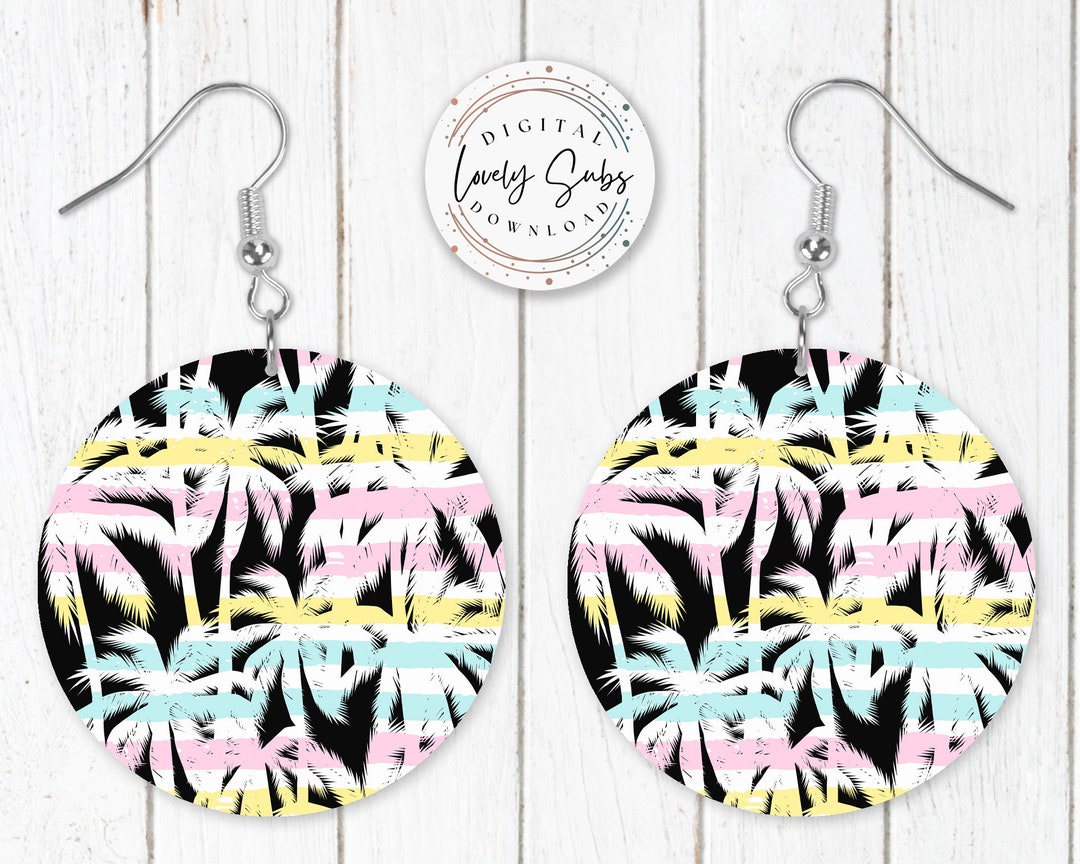 Sublimation Round Earring Designs PNG, Instant Digital Download ...