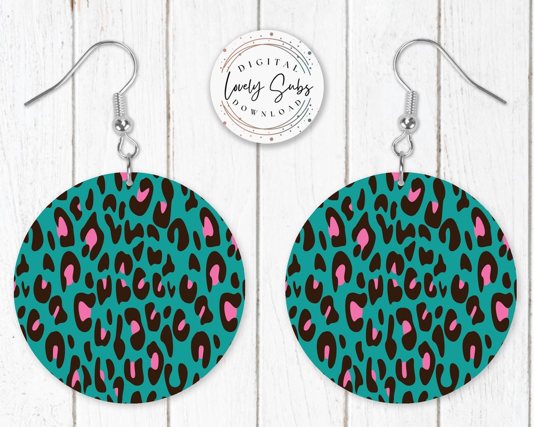 Sublimation Round Earring Designs Png Instant Digital Download