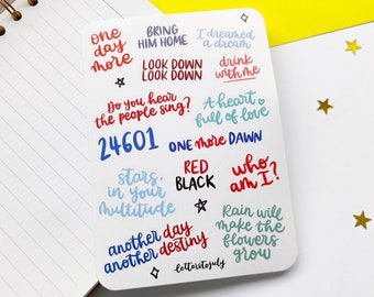 Les Misérables Inspired Sticker Pack - Etsy