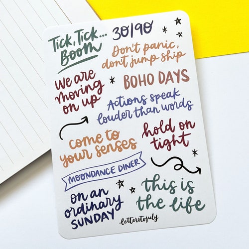 Tick Tick... BOOM Inspired Sticker Sheet - Etsy