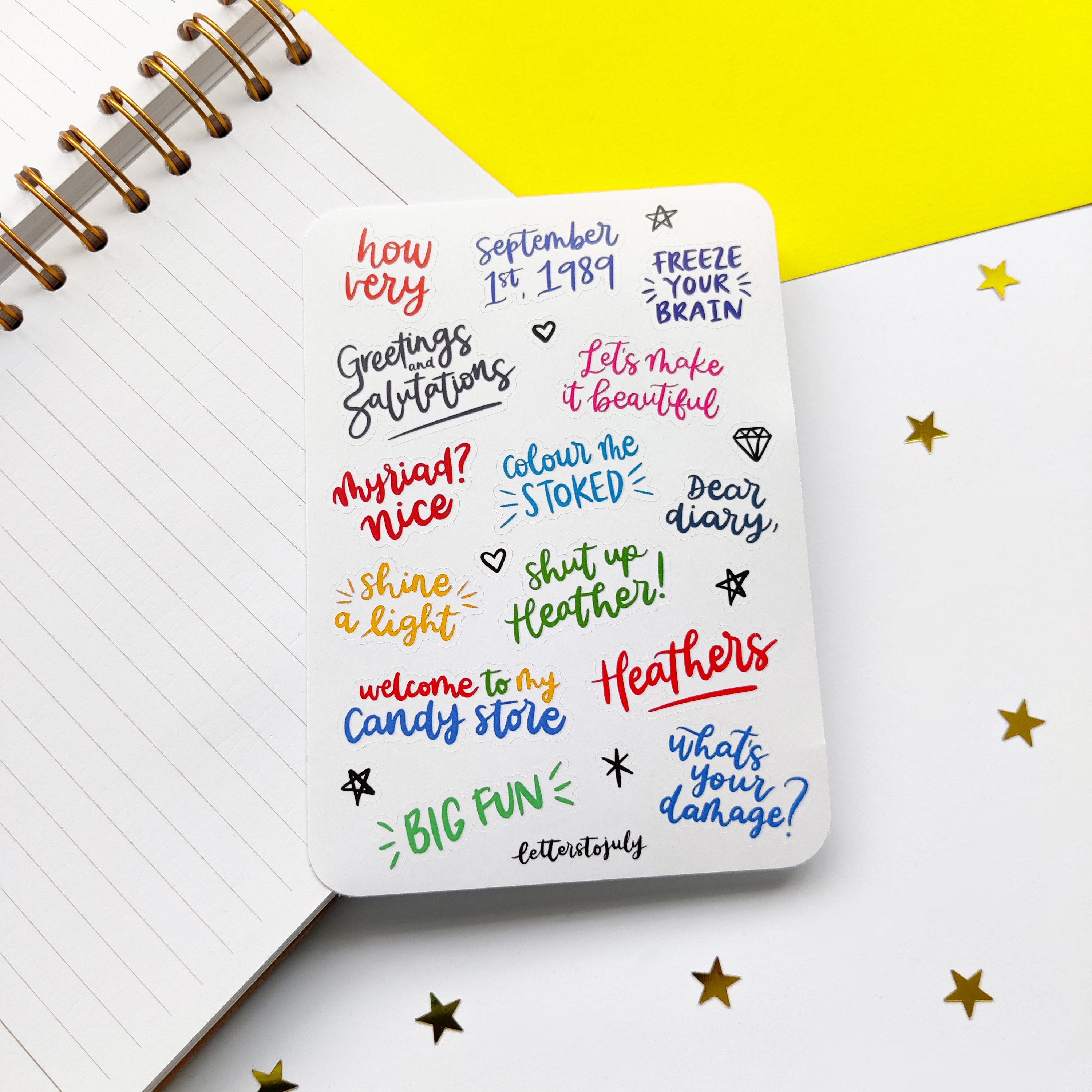 Heathers the Musical Inspired Sticker Sheet - Etsy UK