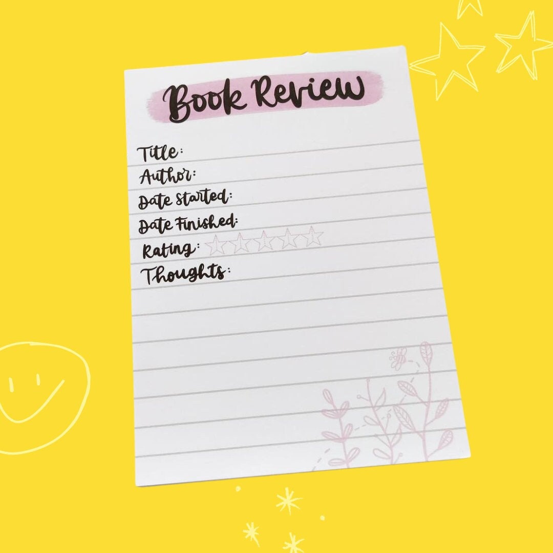 A6 Book Review Notepad - Various Colours (book Journal, Reading Journal ...