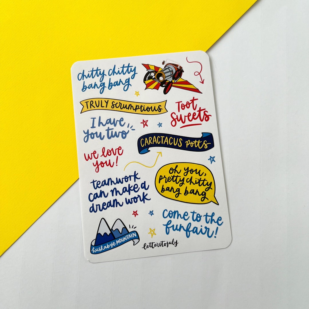 Chitty Chitty Bang Bang Inspired Sticker Sheet - Etsy