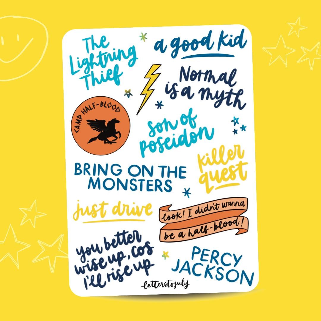 The Lightning Thief: the Percy Jackson Musical Inspired Sticker Sheet ...