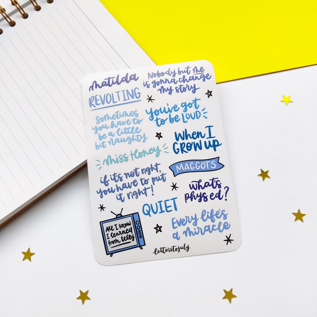 Matilda the Musical Inspired Sticker Sheet - Etsy